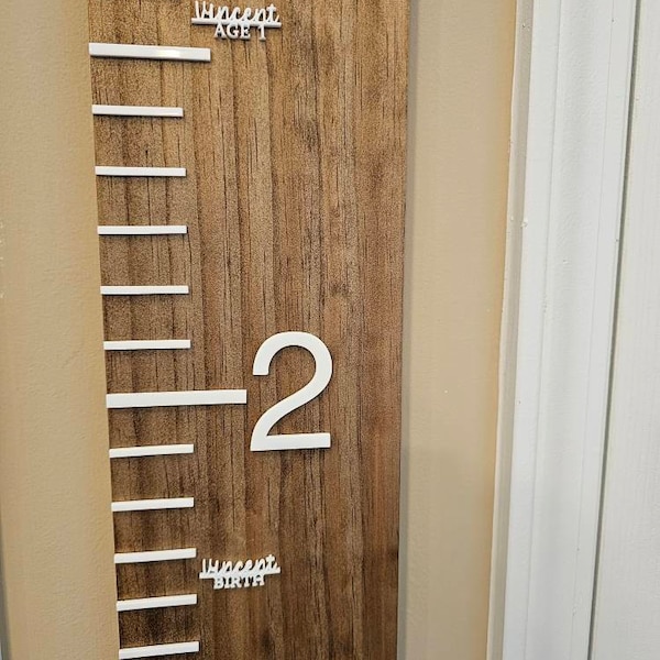 Personalized Family & Kids Growth Chart Large Ruler 3d Nursery Decor ...