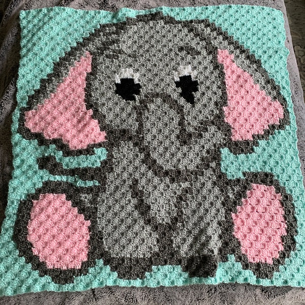 Baby Elephant C2C Crochet Baby Blanket Lap Afghan Pattern: Graph ...