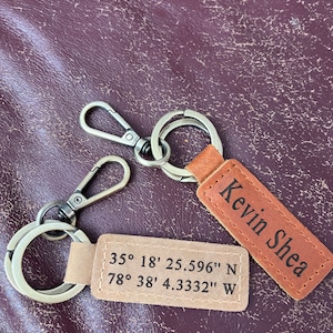 Personalized Leather Keychain, Customized Keychain, Custom Leather Key ...
