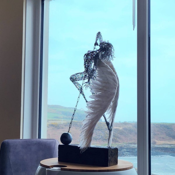 Dandelion Fairy Art, Wire Fantasy Sculpture, Nap in the Meadow, Two ...