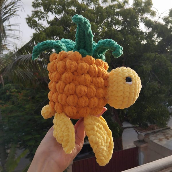 Pineapple Turtle Pattern Crochet PDF Download Beginner Friendly ...