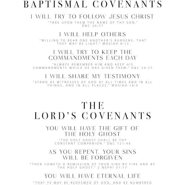 LDS Baptism Covenants Poster: Printable Wall Art (digital Download) - Etsy