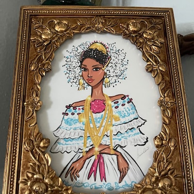 Panamanian Woman Wearing Traditional Congo Queen Costume Art Print - Etsy