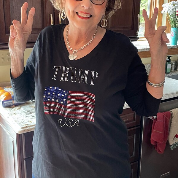 Wicked Halloween Holiday Rhinestone V Neck Long Sleeve Womens Bling ...