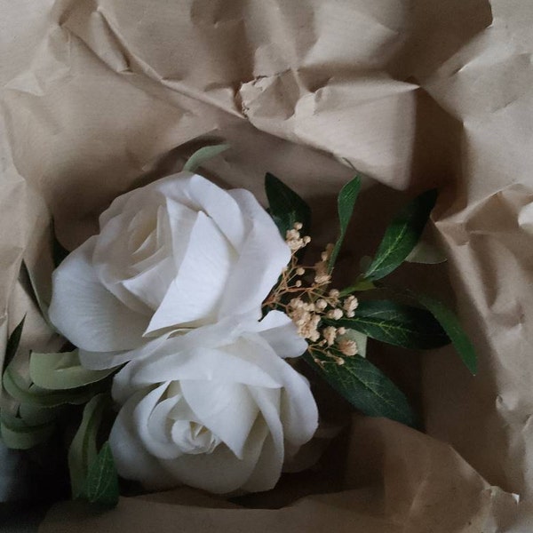 Artificial Rose Spear Palm Fern Cake Decor arrangement Floral Cake ...