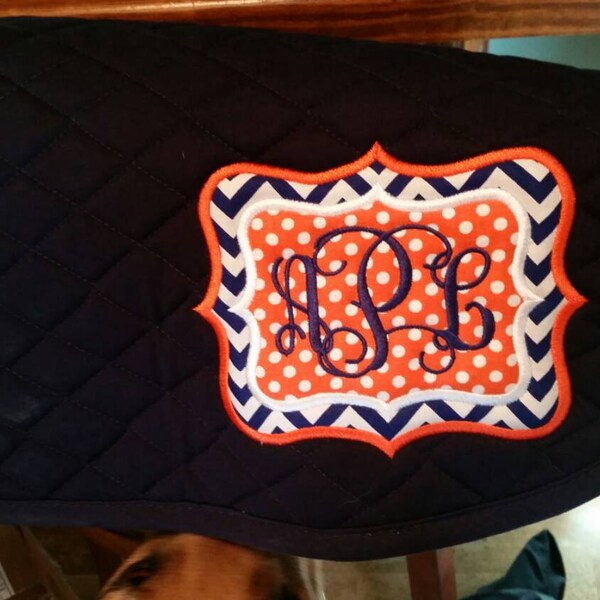 Custom English Embroidered Saddle Pad - Double-applique Monogram All ...