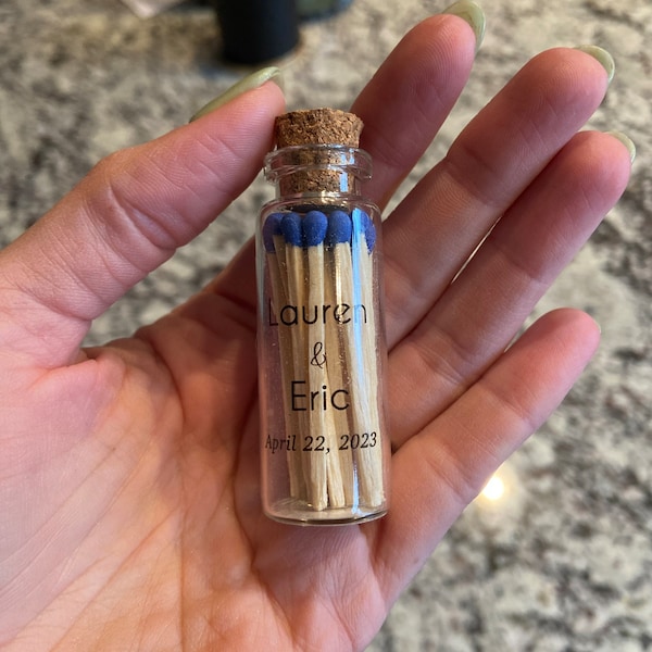 Wedding Matches, the Perfect Match, Glass Bottle, Custom Label, Wedding ...