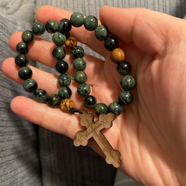 Orthodox Prayer Rope, Chotki, Komboskini, Rosary, Natural White Jade ...