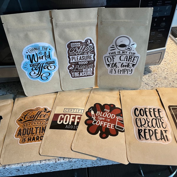 Coffee Sticker,coffee Addict Sticker Pack,coffee Decal,artsy Arthurs ...