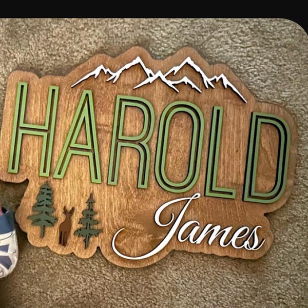 Freestanding Wooden Name Cutouts, Wooden Letters, Name Sign, Baby ...