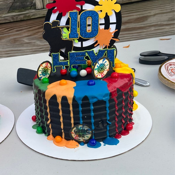 Paintball Cake Topper, Paintball Birthday Party, Paintball Party. - Etsy