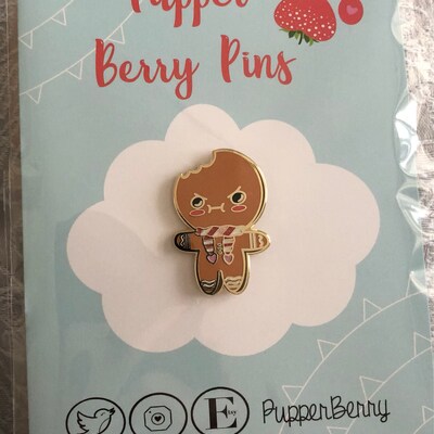 Angry Gingerbread Enamel Pin Hard Enamel Pin, Christmas Enamel Pin ...