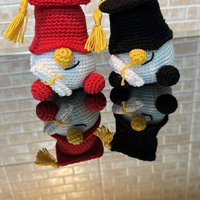 Crochet Patterns Graduation Gnomes Crochet Keychain Pattern - Etsy