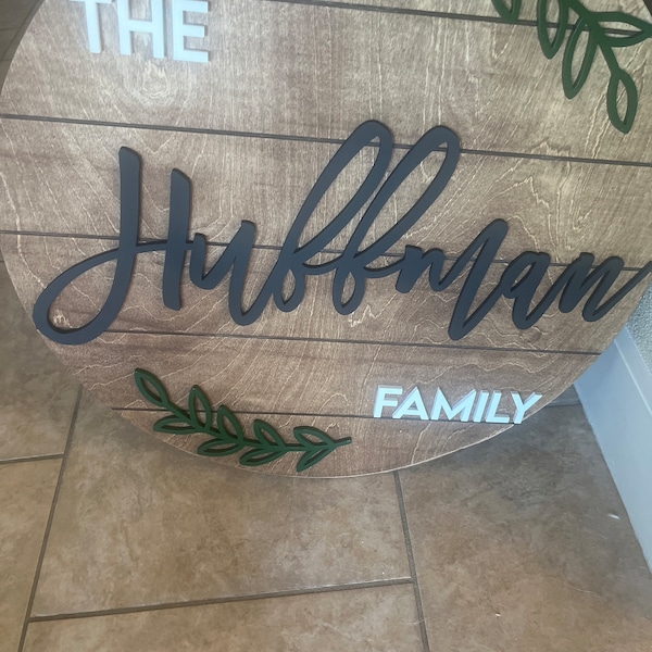 Family Name Sign, Last Name Decor, Last Name Sign, Year Round Wreath ...