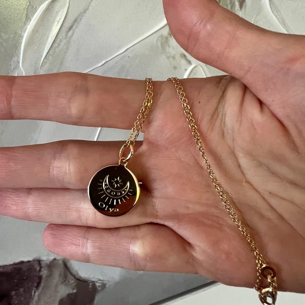 Sacred Feminine Jewelry MOON CYCLE Pendant 17mm Moon Phases Necklace ...