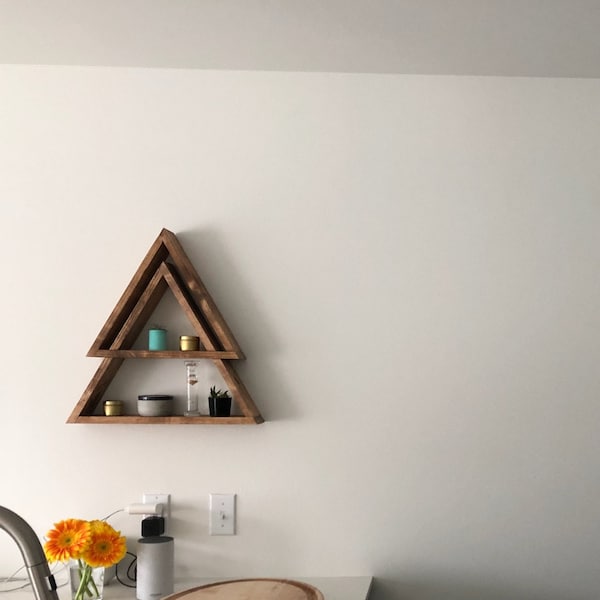 The Original Stacked Triangle Shelf. Geometric Shelf. Modern Shelf ...