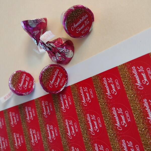Personalized Sparkle Candy Stickers | 3/4" Round Labels | Candy Labels ...