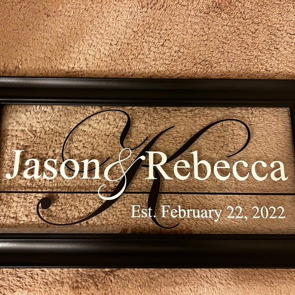 Personalized Glass Family Name Sign With Established Date 11x21 - Etsy