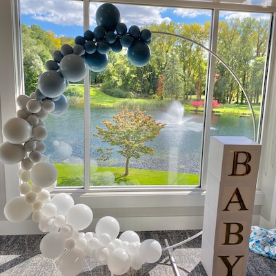 Pacific Balloon Garland Kit With Shades of Blue Slate Blue Dusty Sand ...