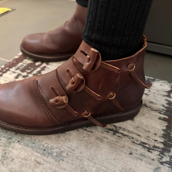 Viking HEDEBY Shoes With Leather Buttons - Etsy