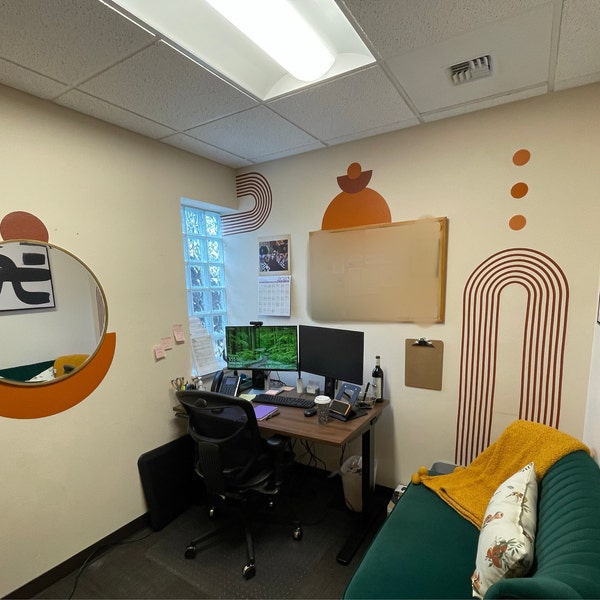 Arch Wall Decal, Abstract Wall Sticker, Line Art Wall Decal, Boho Wall ...