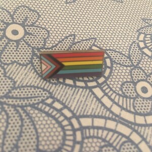 Progress Pride Flag Pin Enamel Badge Rainbow Inclusive Gay | Etsy