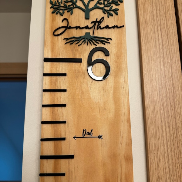 Personalized Family & Kids Growth Chart | Large Ruler 3d| Nursery Decor ...
