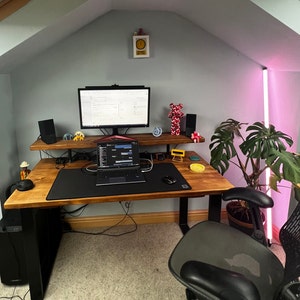 Corner Desk Industrial Style L Shape Desk Riser Shelf - Etsy