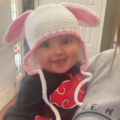 Bunny Hat Baby Rabbit Earflap Hat in Size 6 to 12 Months, Sizes New ...