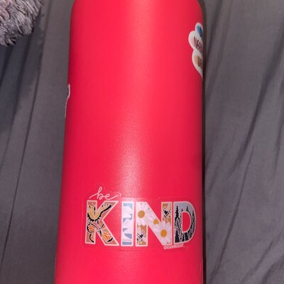 Be Kind Sticker 3x1 Vinyl Sticker Clear Be Kind Sticker Floral ...