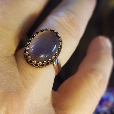 MOOD RING Necklace Copper Floral Pendant Colorful Aurora Rainbow Color ...