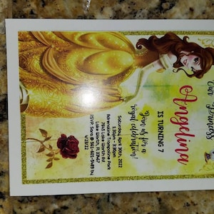 Princess Belle Thank You Tags Printable Disney Princess Tags | Etsy