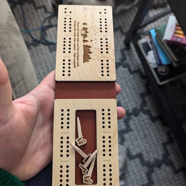 Personalized Travel Cribbage Board With Custom Pegs: Pocket Folding ...