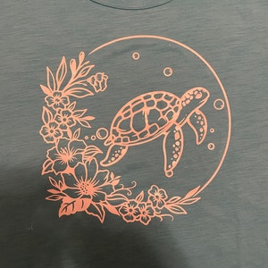 Flower Turtle Svg, Sea Turtle Svg, Turtle Svg File, Turtle With Flower ...