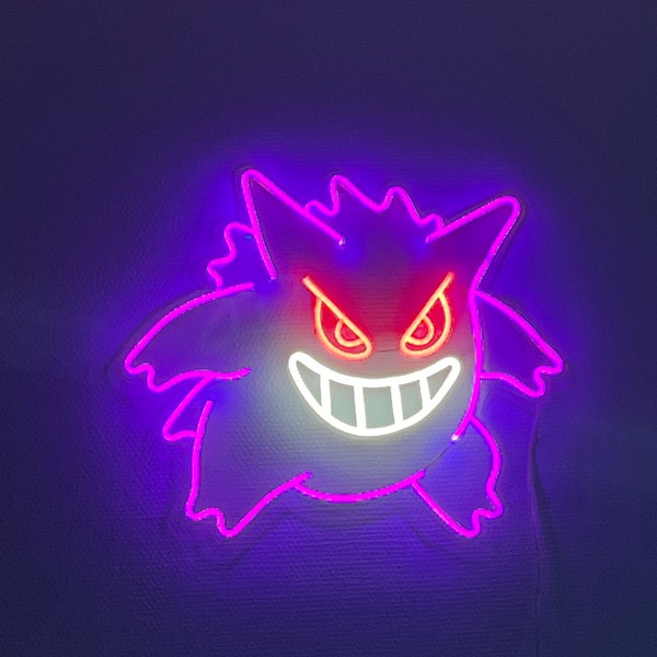 Gengar LED Cute Anime Neon Sign Gengar I Choose You Design Home LED ...