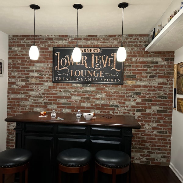 Personalized Custom Lower Level Lounge Sign Modern Farmhouse Wall Decor ...