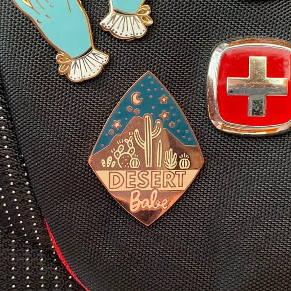 Desert Babe Hard Enamel Pin 1.5 Inches Desert Babe Pin Deset Pin Nevada ...