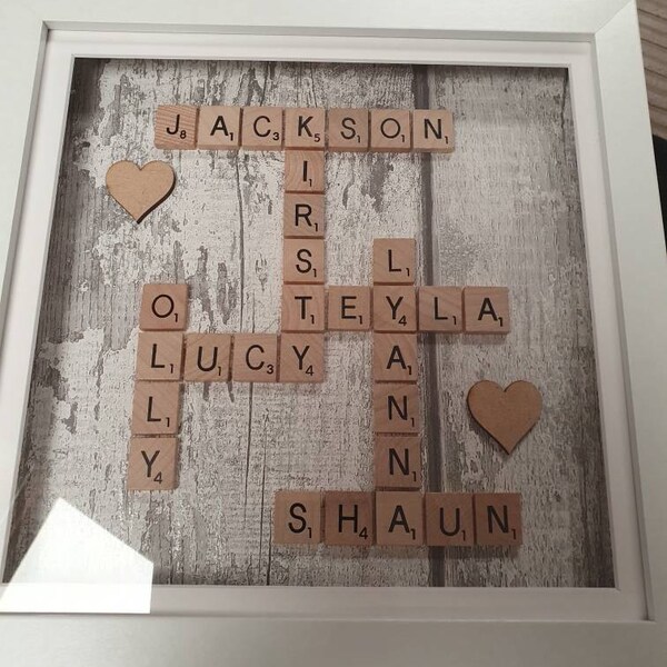Scrabble Pictures, Scrabble Frame, Personalised Wall Art, Family Gifts ...