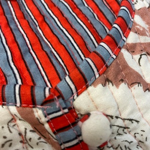 Cotton Quilted Jacket Women Wear Front Open Kimono Stripe Piping ...