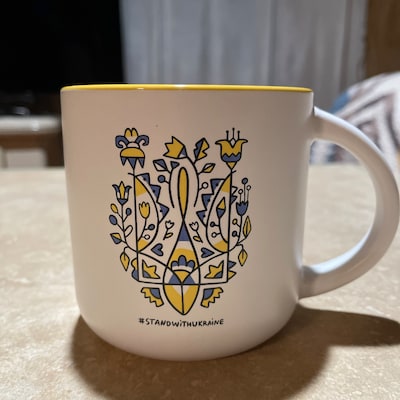 Ukrainian Mug Blue and Yellow Ceramic Mug 350 Ml Ukraine Art Ceramic ...