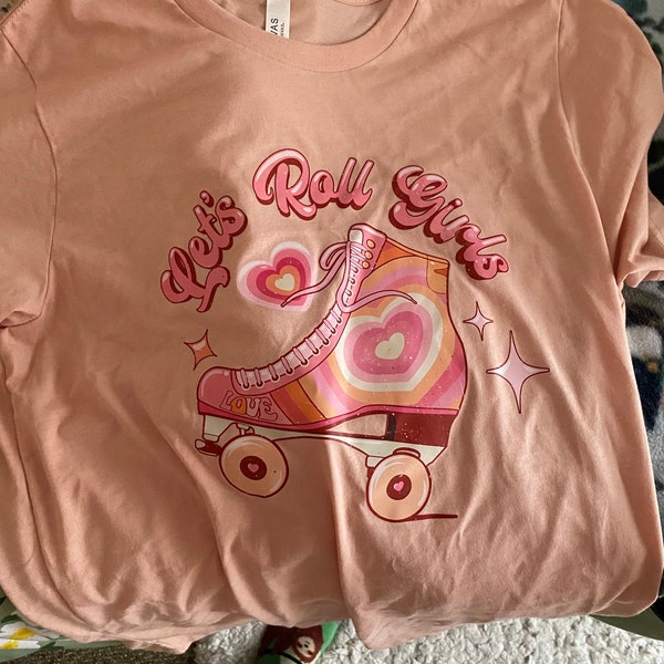 Let's Roll Girls Shirt, Roller Girl T-shirt,roller Skating Shirt,roller ...