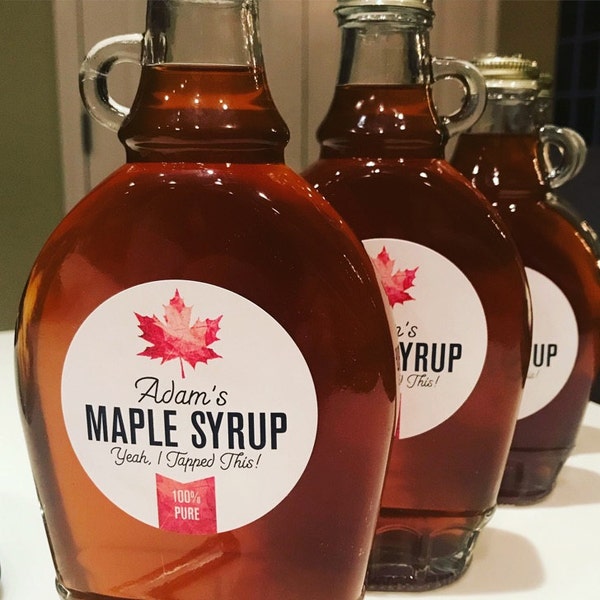Custom Maple Syrup Leaf Labels, Personalized Maple Syrup Bottle & Mason ...