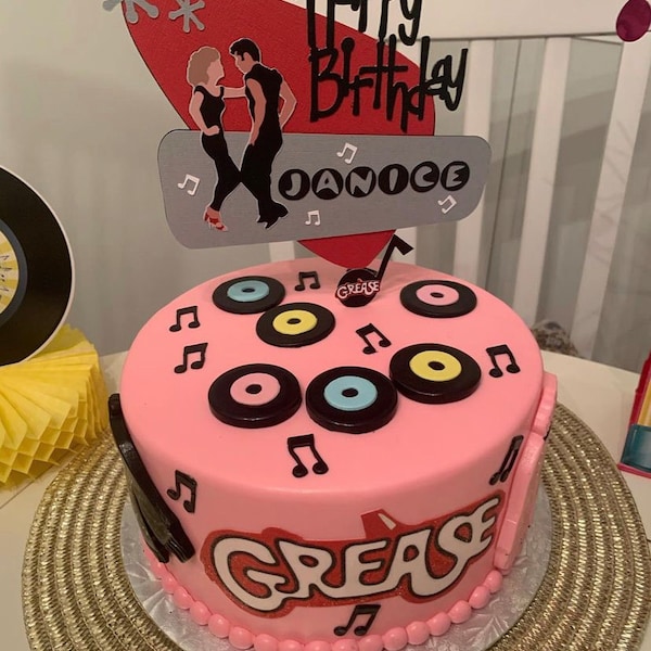 Grease Birthday Cake Topper: Custom Party Decor - Etsy