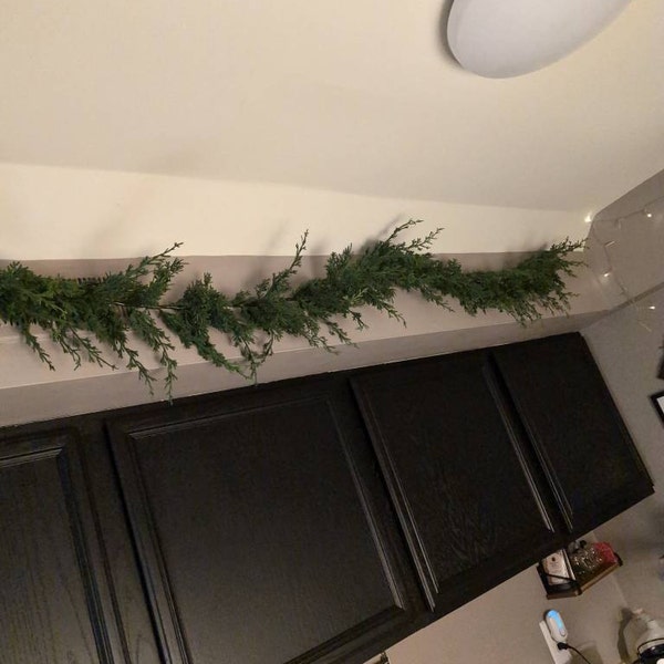 Authentic Artificial Real Touch Juniper Garland 6'. Christmas. Holiday ...