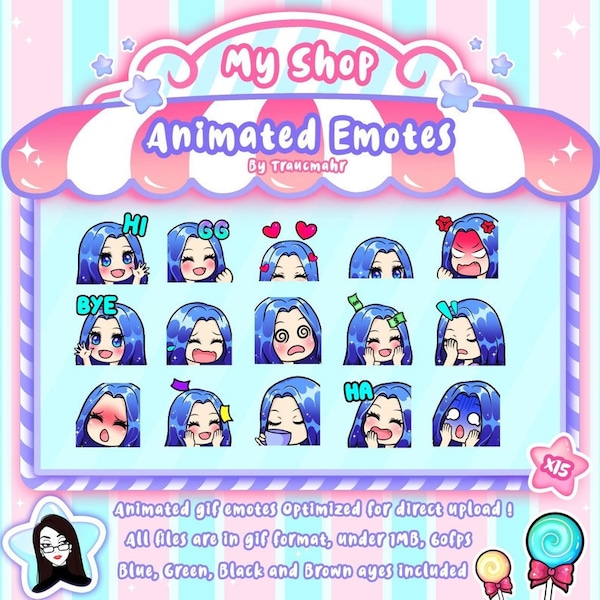 ANIMATED GIF Emotes Mega Bundle for Twitch and Discord ! Cute Chibi ...