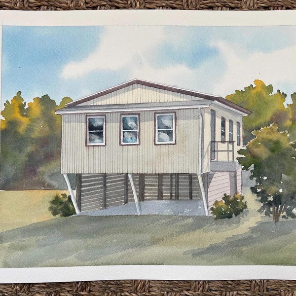 Custom Hand Painted Home Portrait, House Painting, Housewarming Gift ...