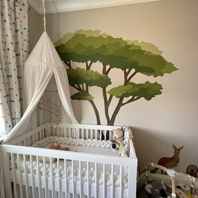 Large Acacia Tree Wall Decals, Nursery Wall Decals, Tree Wall Sticker ...