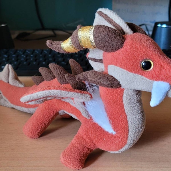 Customisable Handmade Long Dragon Plush - Made to Order, Bean Bag Tail ...