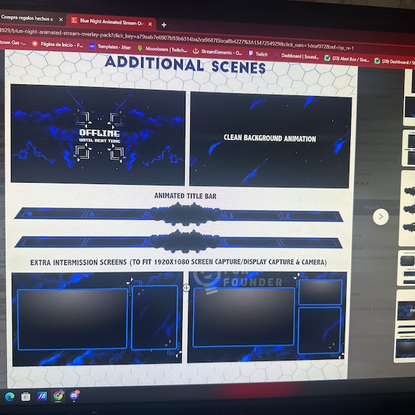 Blue Night Animated Stream Overlay Pack | Twitch Overlay Package ...