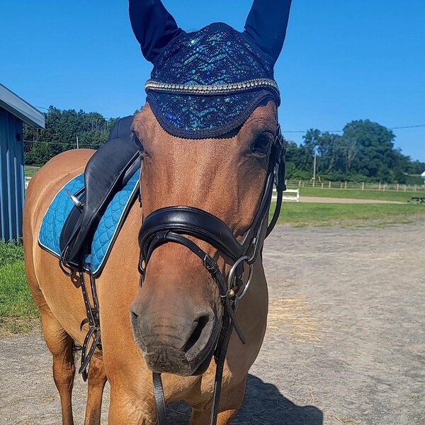 Bling HORSE Riding FLY BONNETS2 Colours to Choose From - Etsy